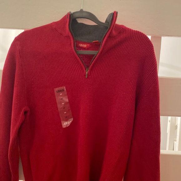Sweaters | Izod Red Zip Up Sweater | Poshmark
